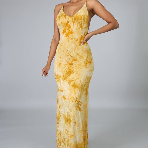 Dresses | Mustard Color Dye Maxi Dress | Poshmark